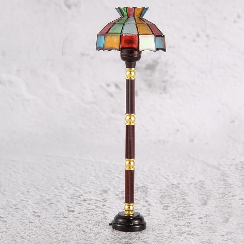1/12 Dollhouse Miniature Led Lamp Floor Lamp With Switch Battery ...