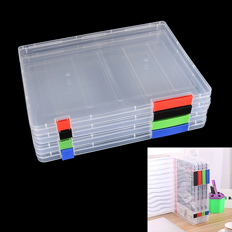 A4 Transparent Storage Box Clear Plastic Document Paper Filling Case ...