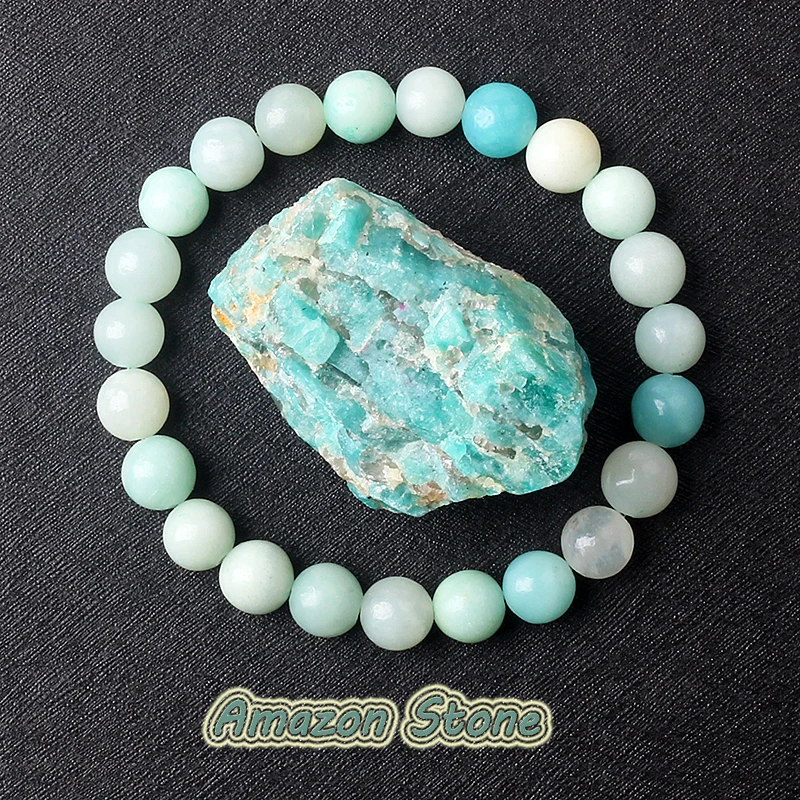 Original Amazonite Bead Bracelet Natural Stone Bracelet Stretch Rope ...