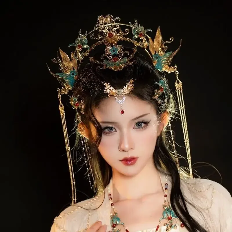 Chinese-Hanfu-Hair-Crown-Women-Traditional-Vintage-Alloy-Tassel-Bride ...