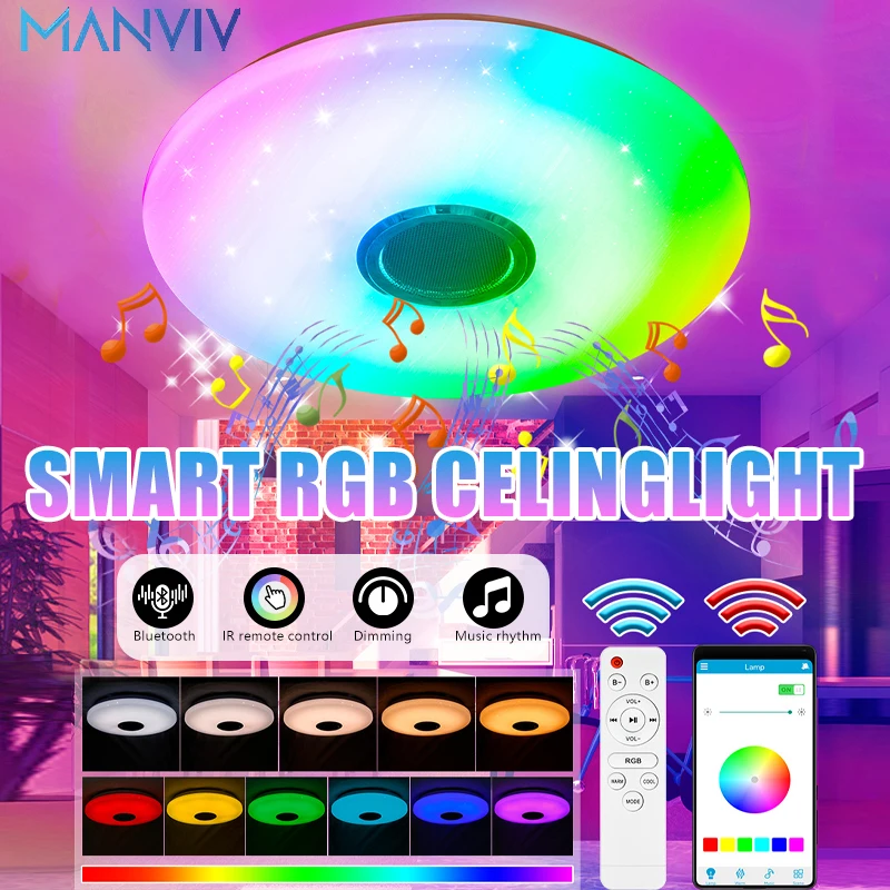 MANVIV-LED-Smart-RGB-Ceiling-Light-Indoor-220V-APP-Remote-Control ...