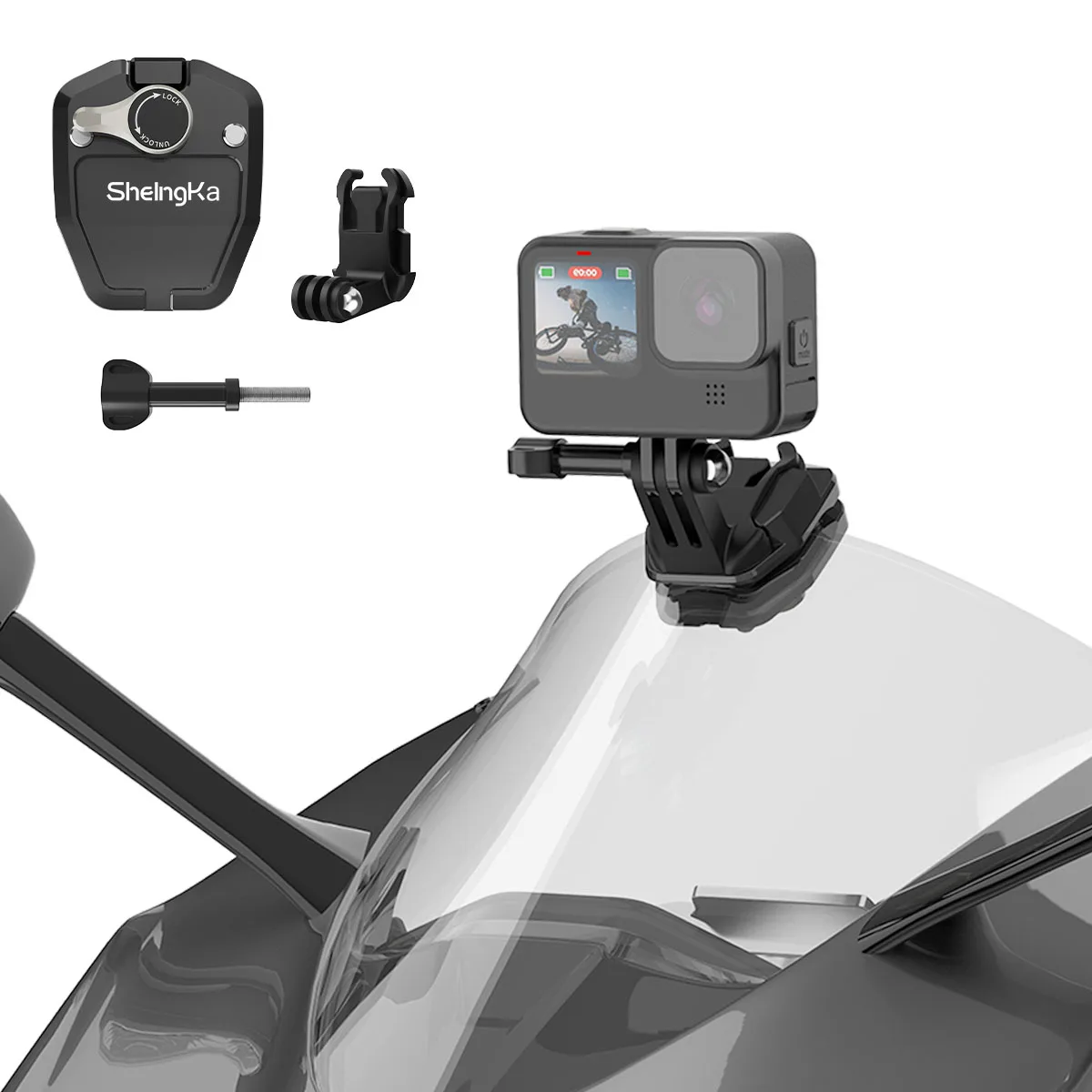 Motorcycle-Windshield-Mounting-Clamp-Aluminum-Mount-For-GoPro-Hero-12 ...