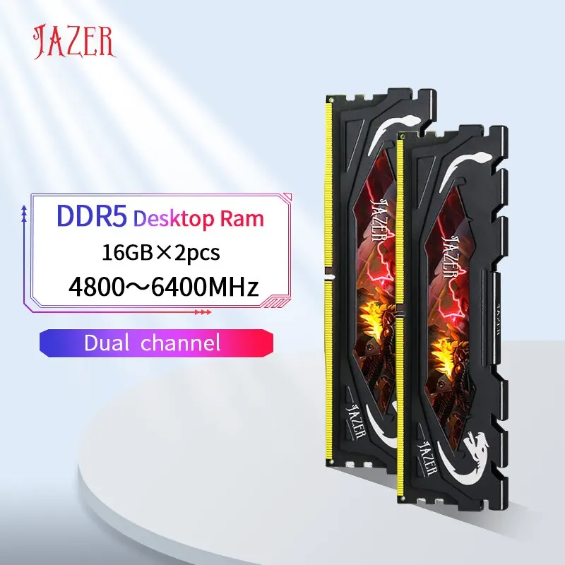 JAZER-16GBx2-DDR5-DRAM-DDR5-16GB-4800MHz-6400MHz-Memory-Dual-Channel ...