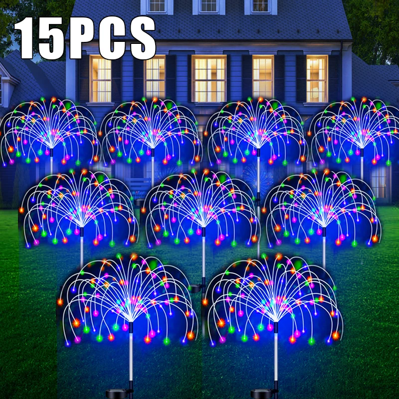 Outdoor LED Solar Firework Pathway Lights, impermeável Lawn Light ...