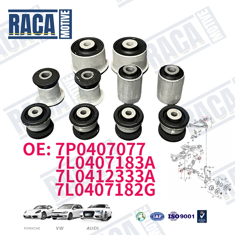 For VW Touareg Porsche 92A Cayenne 11-18 Front Control Arm Bushing Kit ...