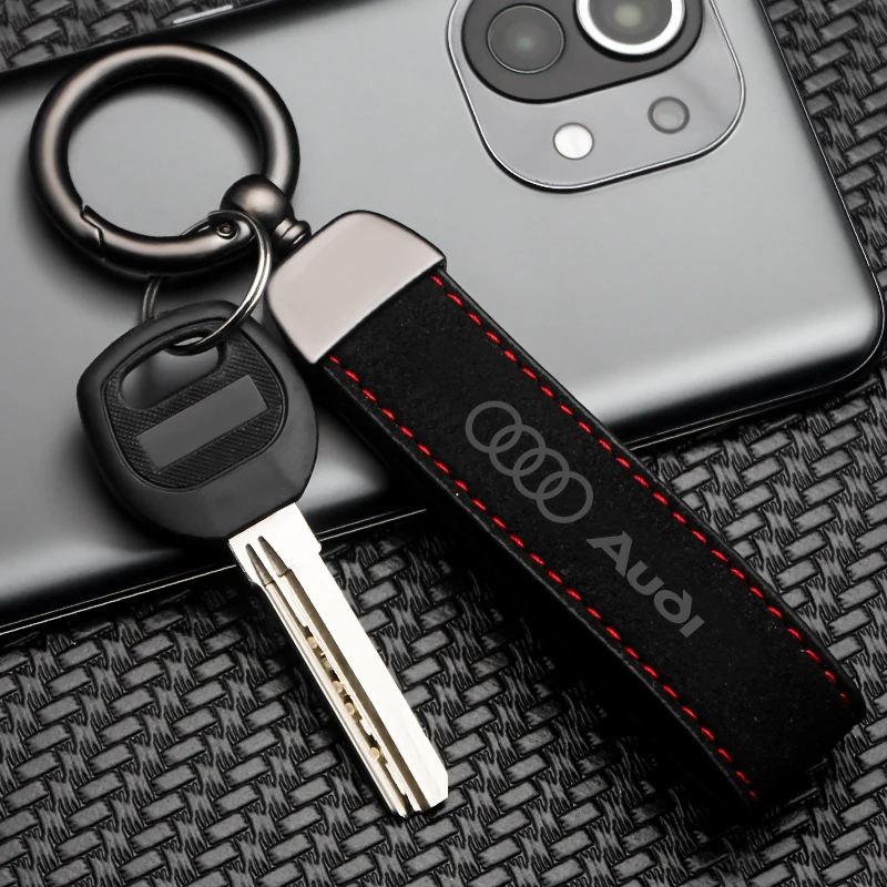 Fashion-Car-Logo-Keychain-Suede-Leather-Keyring-Metal-Buckle-Key-Chain ...