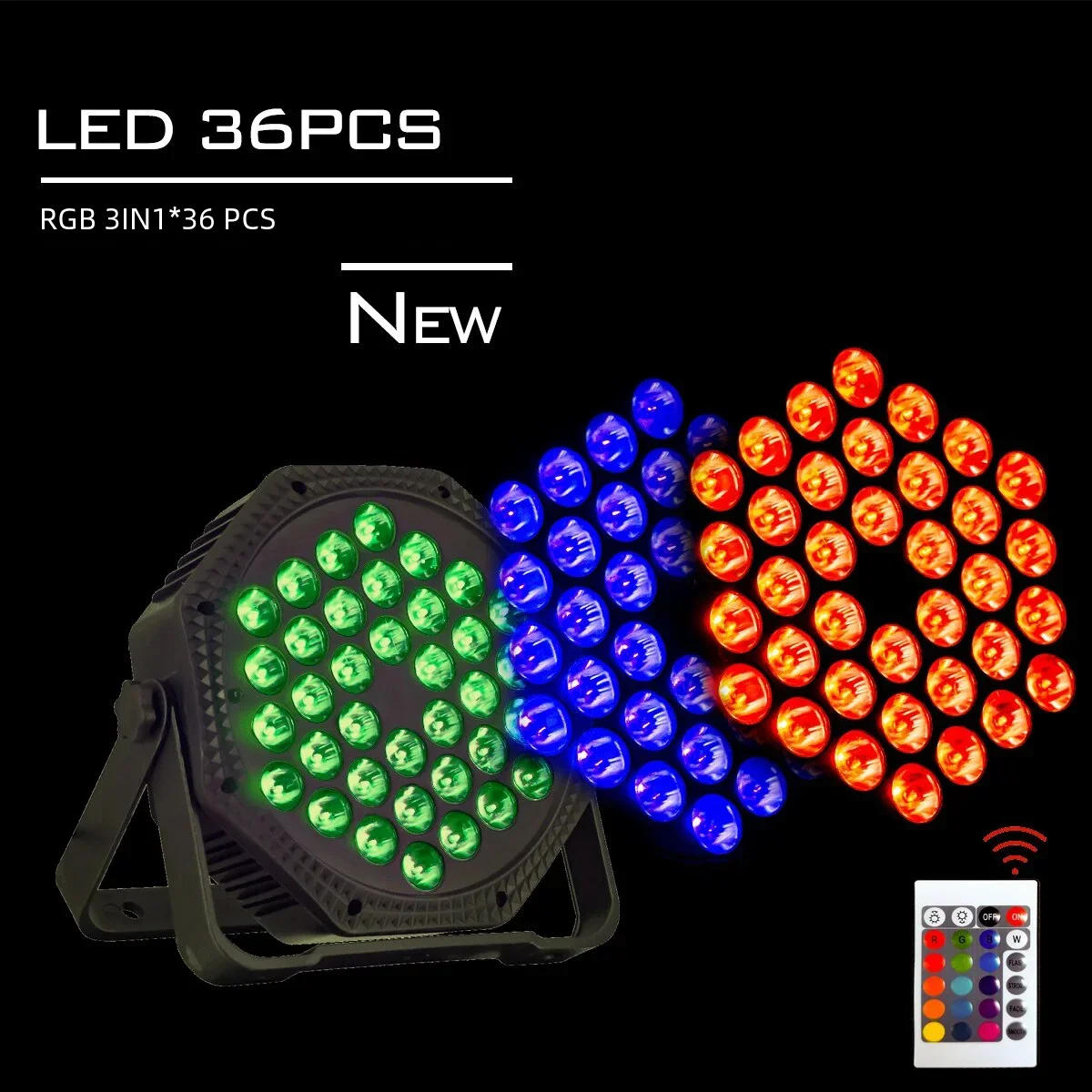 NEW-36-LED-RGB-Remote-control-Flat-Stage-Par-Light-Effect-DJ-Disco ...