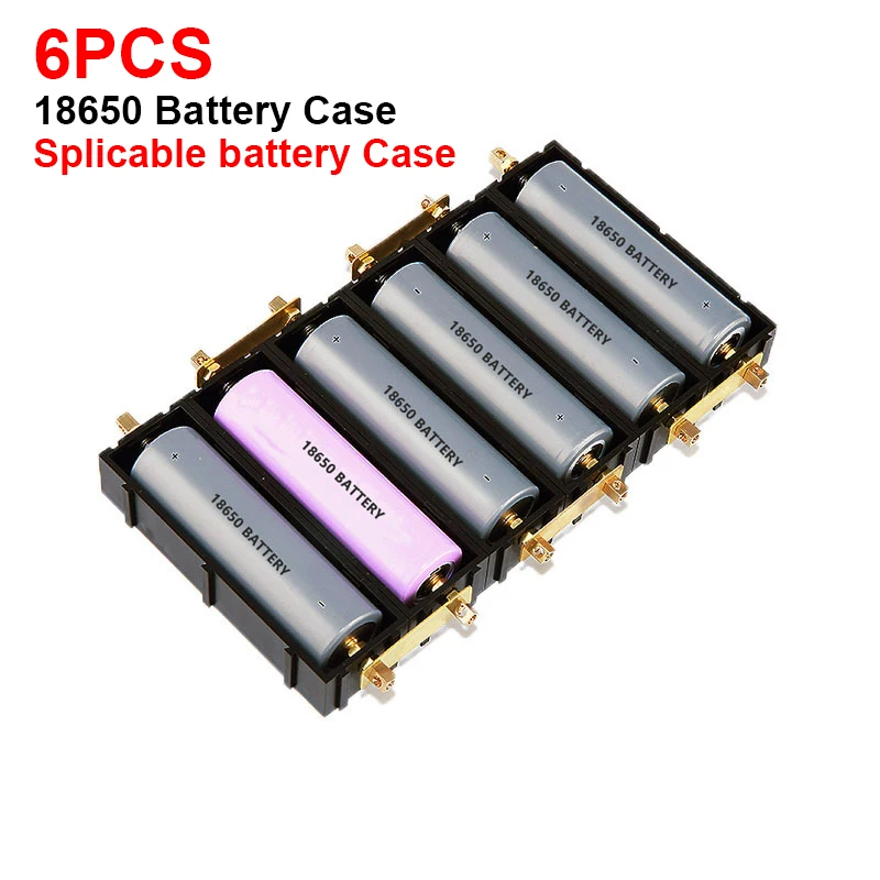 6Pcs Splicable battery slot 21700/18650 battery case solder-free ...