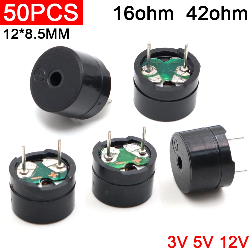 50pcs 12085 Passive Buzzer 16 Ohm Speaker 42Ohm 12*8.5MM 3V 5V 12V Beep ...