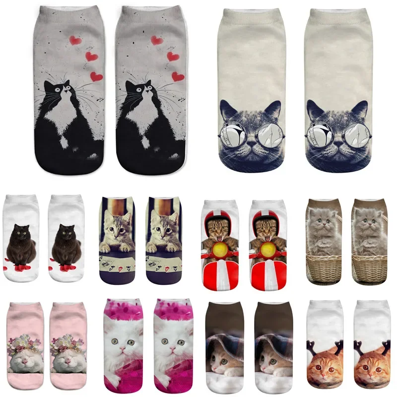 2024-New-Unisex-Funny-3D-Printing-Cat-cosplay-Character-Socks-Women ...