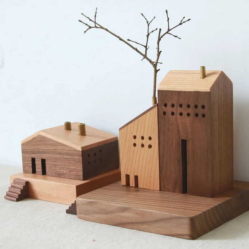 Japanese-Style-Small-House-Incense-Burner-Creative-Wooden-Miniatures ...