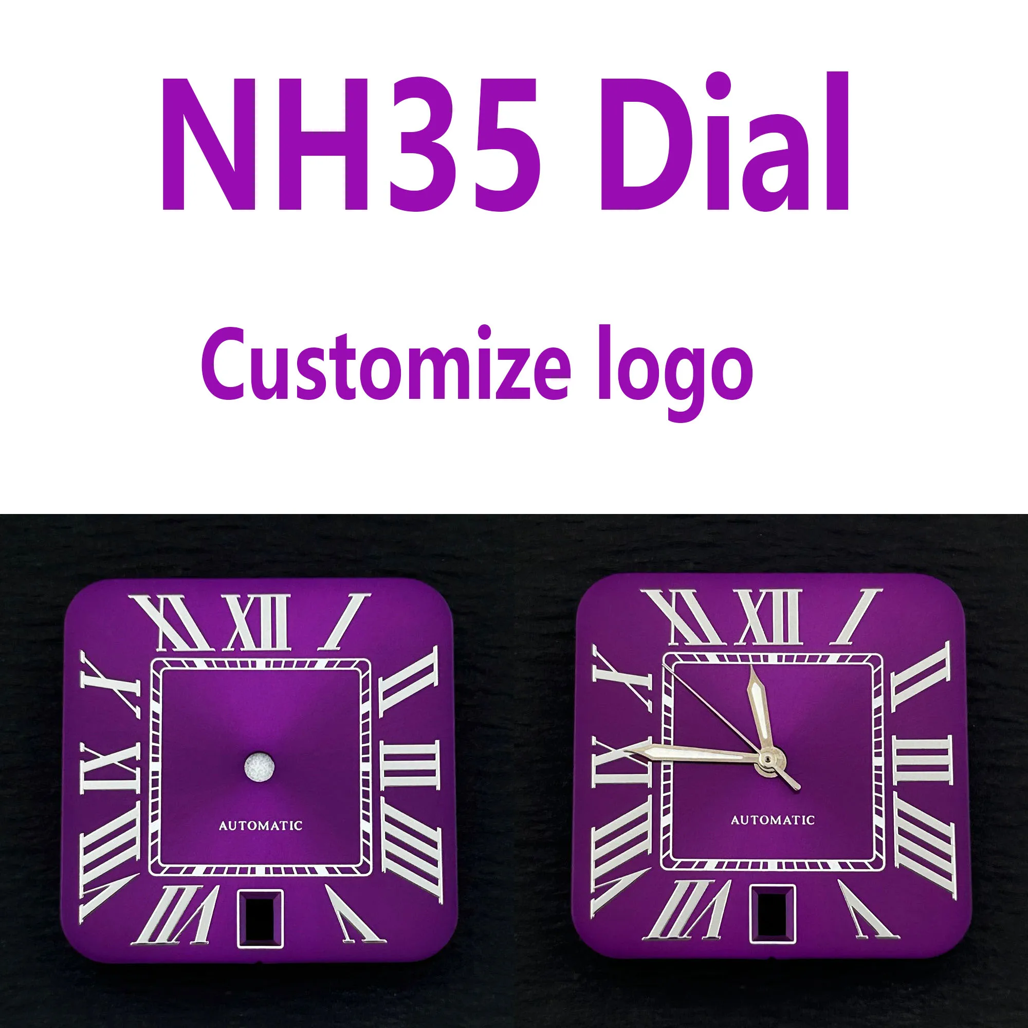 NH35 Dial Man's watch dial square dial Roman dial date at 6 o'clock ...