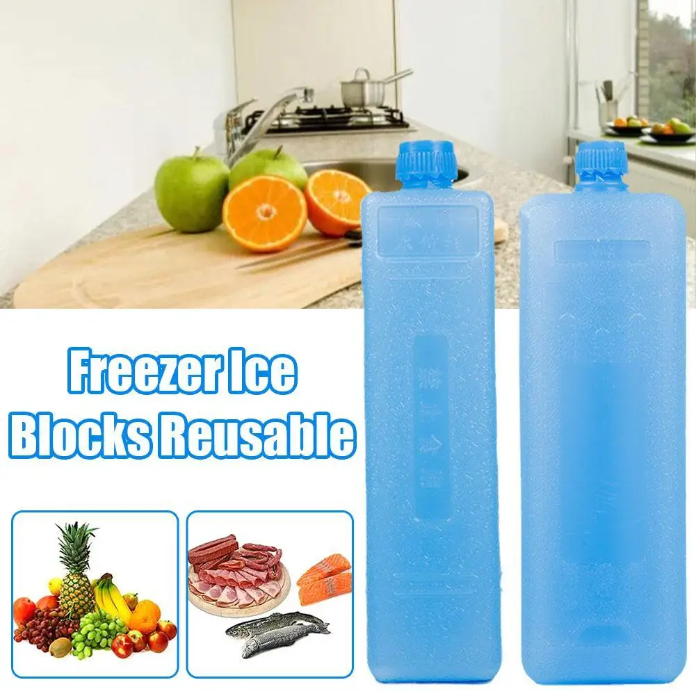 Plastic-Gel-Freezer-Ice-Blocks-For-Picnic-Travel-Lunch-Reusable-Cooler ...