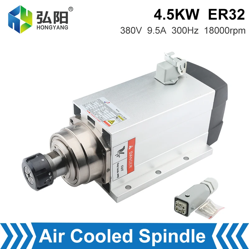 CNC-Spindle-4-5kw-ER32-Air-Cooled-Spindle-220V-380V-Square-Spindle ...