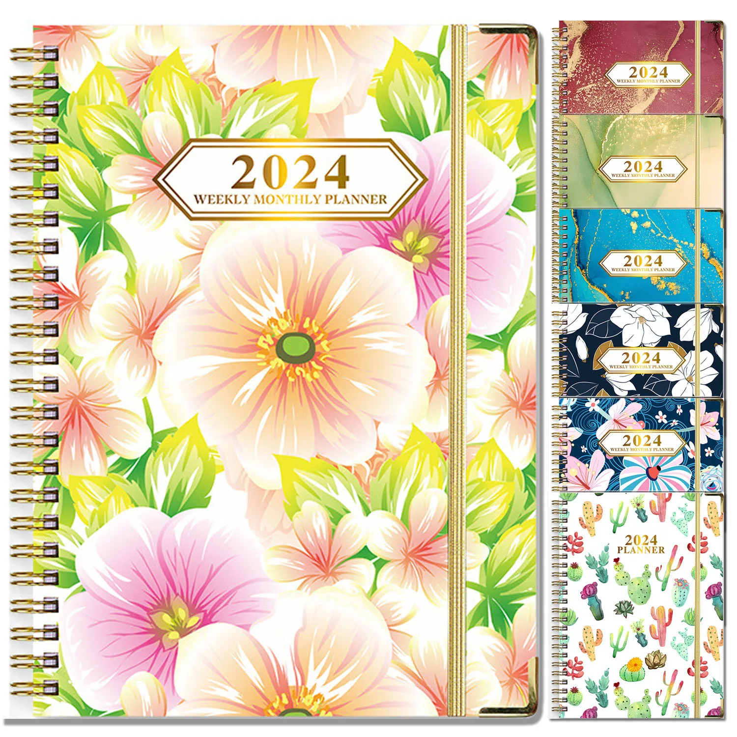2024-Planner-Notebook-with-12-Monthly-Tabs-A5-Planner-with-Tabs-Elastic ...