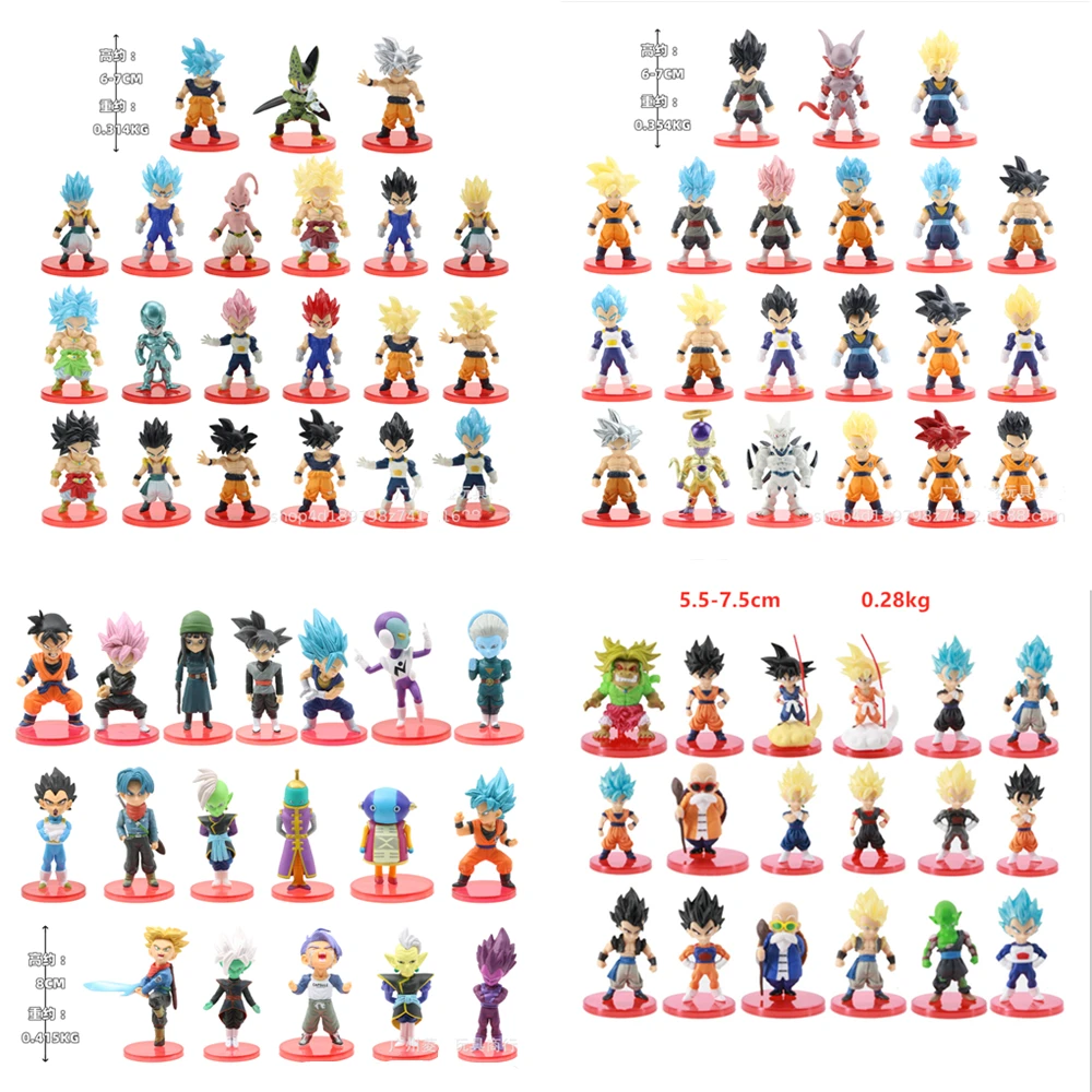78 Pcs/Lot Dragon Ball Mini Figure Wholesale 18+18+21+21 6-8cm ...