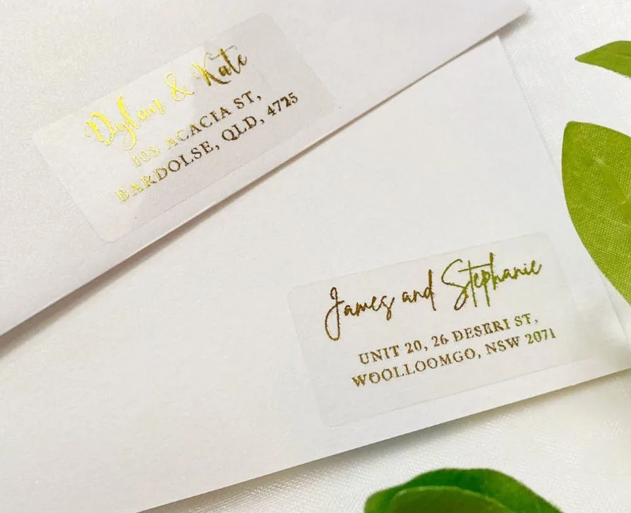 Personalized-gold-foil-clear-transparent-return-address-labels-Custom ...