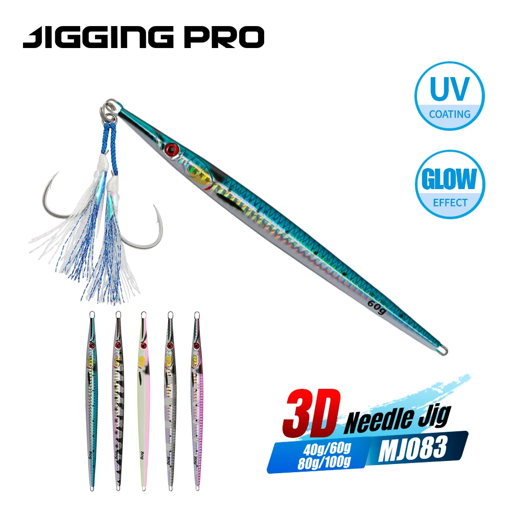JIGGINGPRO Long Metal Jig 40g 60g 80g 100g 3D Print Needle Jig Vertical ...