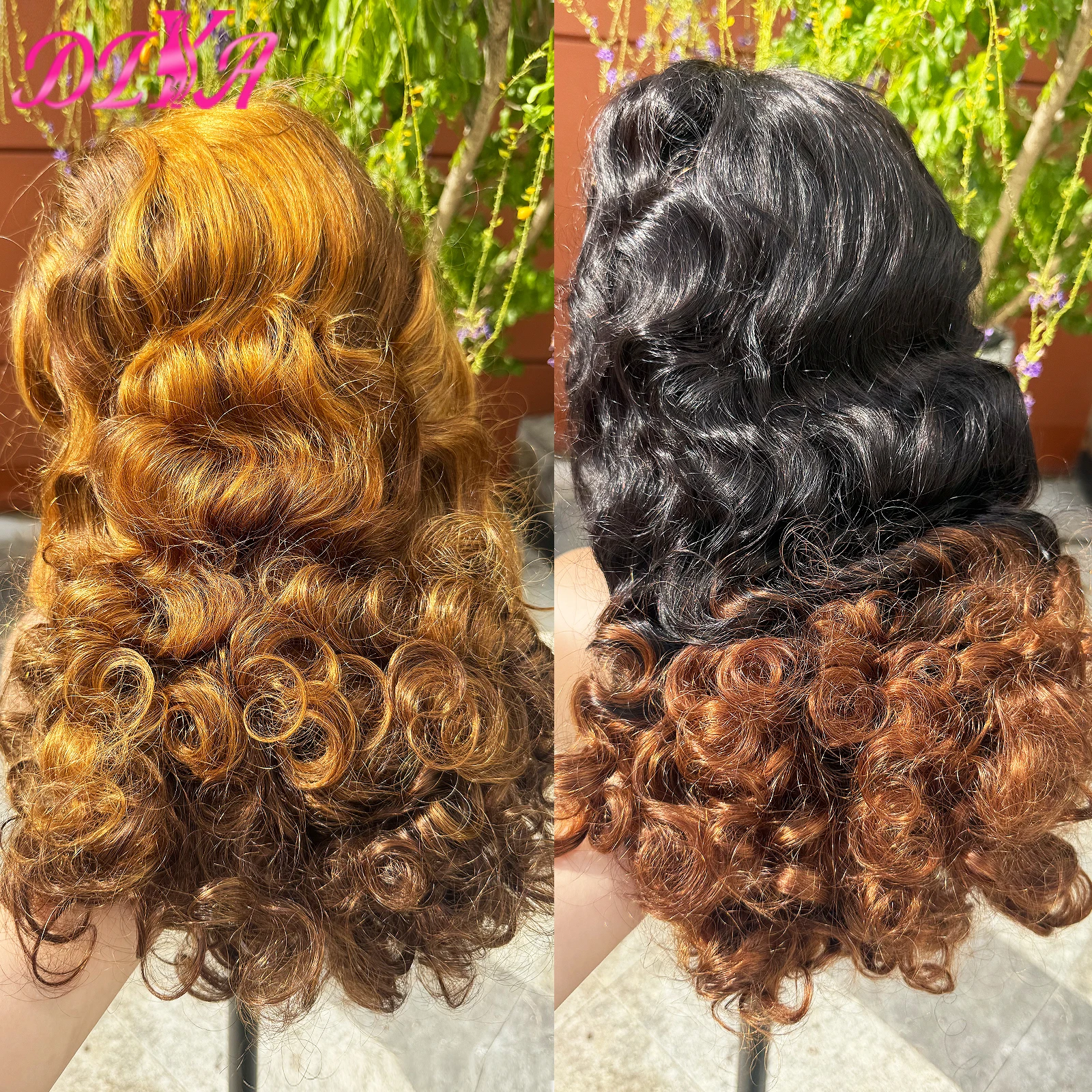 280% Density Big Wave 100% Human Hair Wigs 13x4 Transparent Lace ...