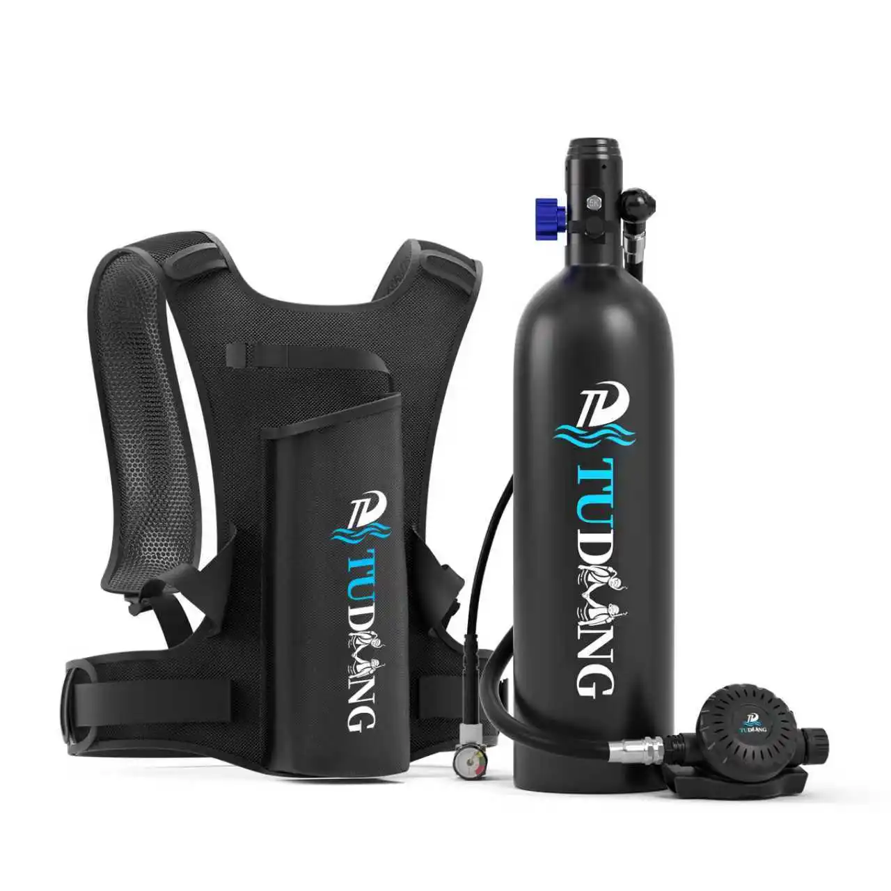 TUDIVING-2L Portable Scuba Diving Tank Support 30-45 Minutes Breath ...