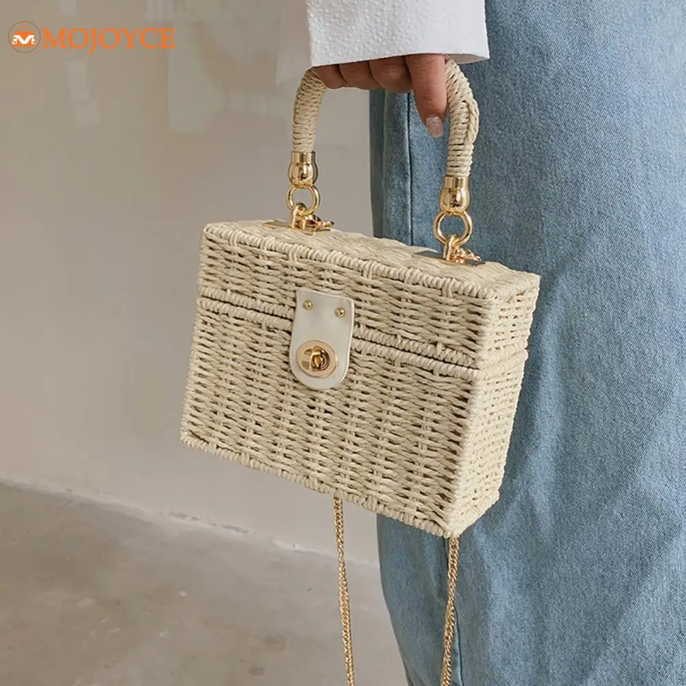Vintage-Hand-Woven-Vine-Small-Tote-Bag-Boho-Straw-Woven-Handbags ...