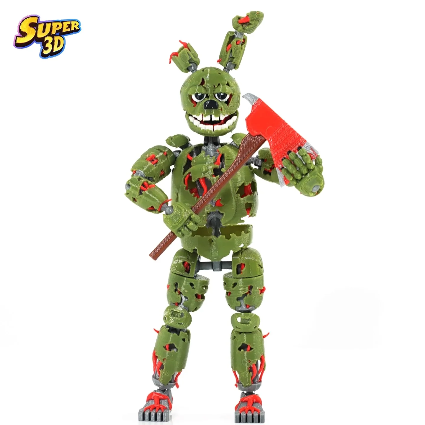 New 3D Printed Springtrap Zombie Rabbit T13 Action Figure Multi-Jointed ...
