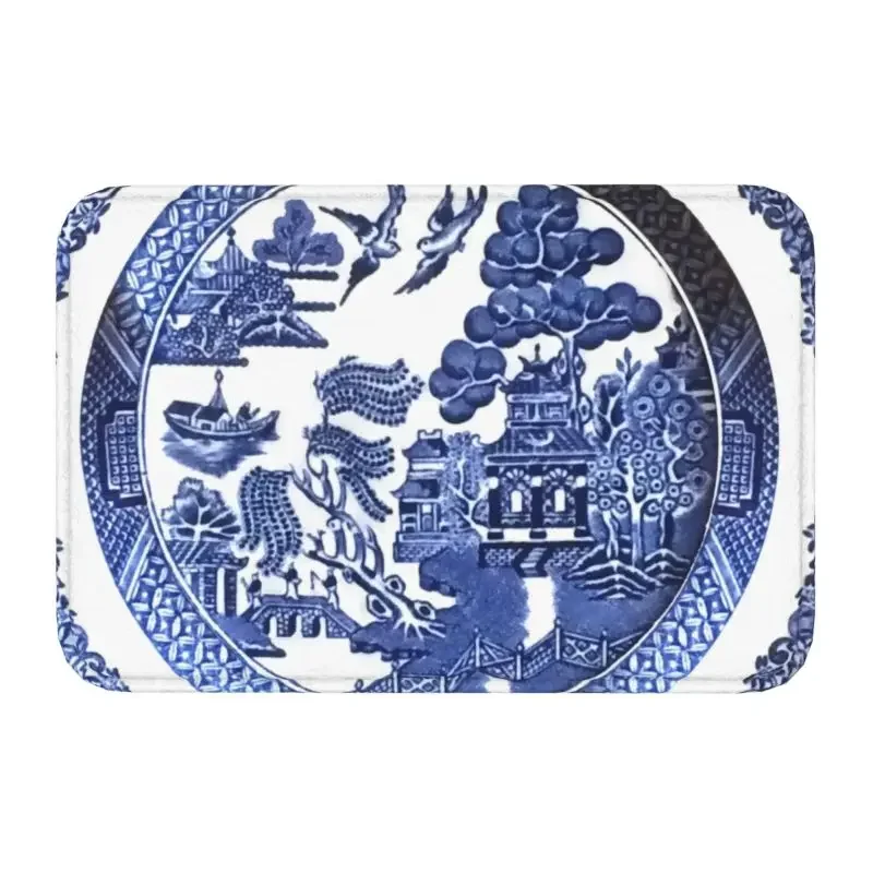 Custom-Blue-Willow-China-Doormat-Non-Slip-Entrance-Bath-Kitchen-Door ...