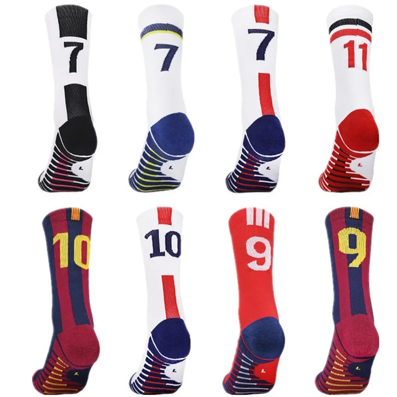 Men-s-Adult-Football-7-Blue-Yellow-Football-Socks-Number-10-Sports ...