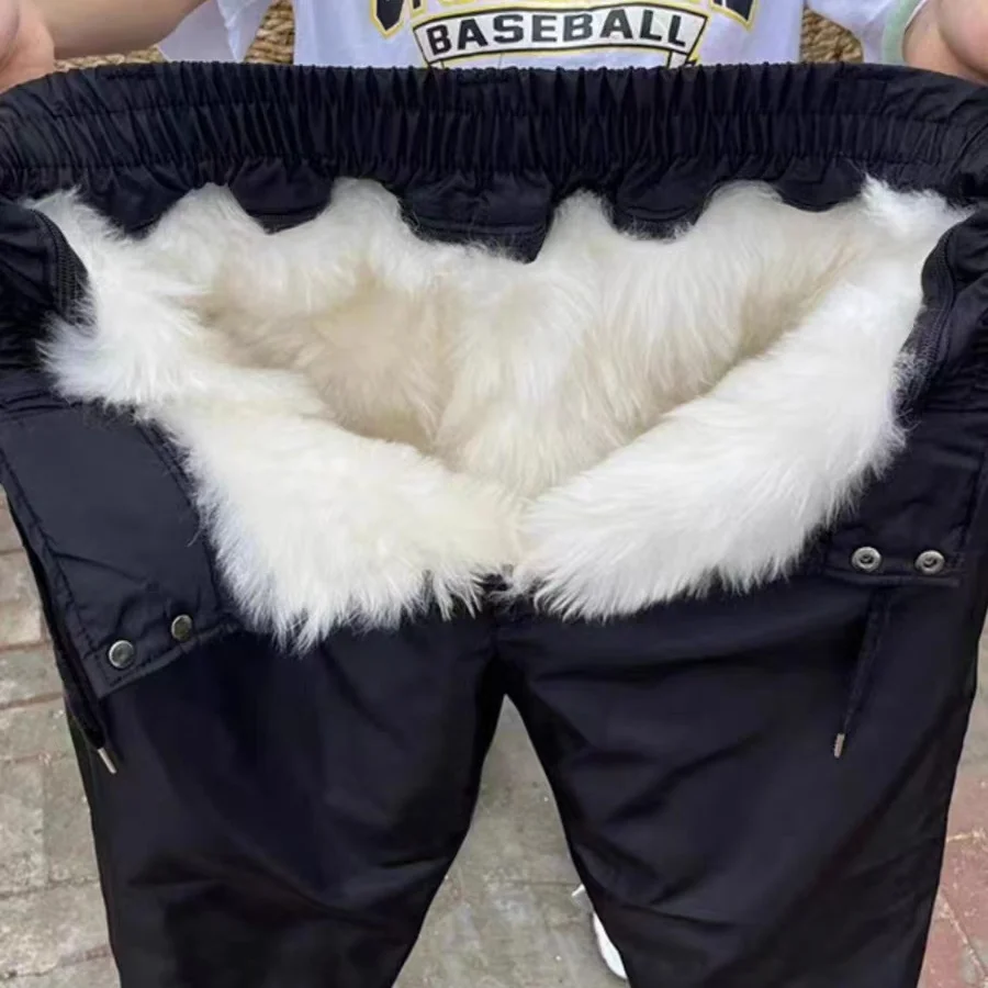 -30° Winter Thicken Keep Warm Long Wool Sheepskin Pants One Piece of ...