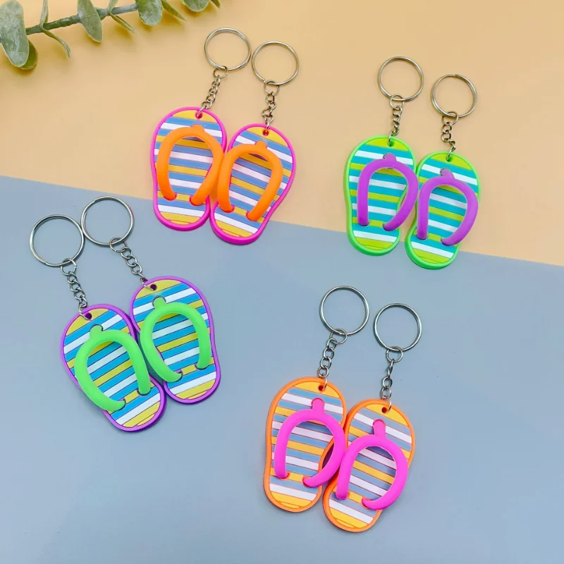 1Pair-Cute-PVC-Flip-Flop-Keychains-Mini-Boat-Marine-Floating-Keychain ...