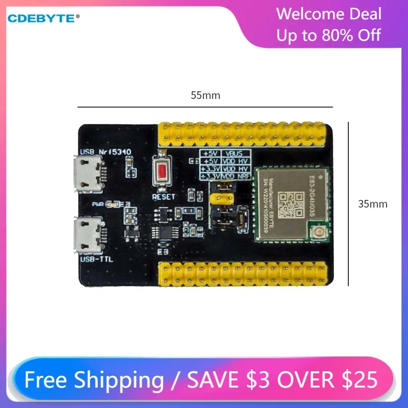 Test-Board-for-2-4Ghz-nRF5340-Wireless-RF-Module-CDEBYTE-E83-2G4M03S-TB ...