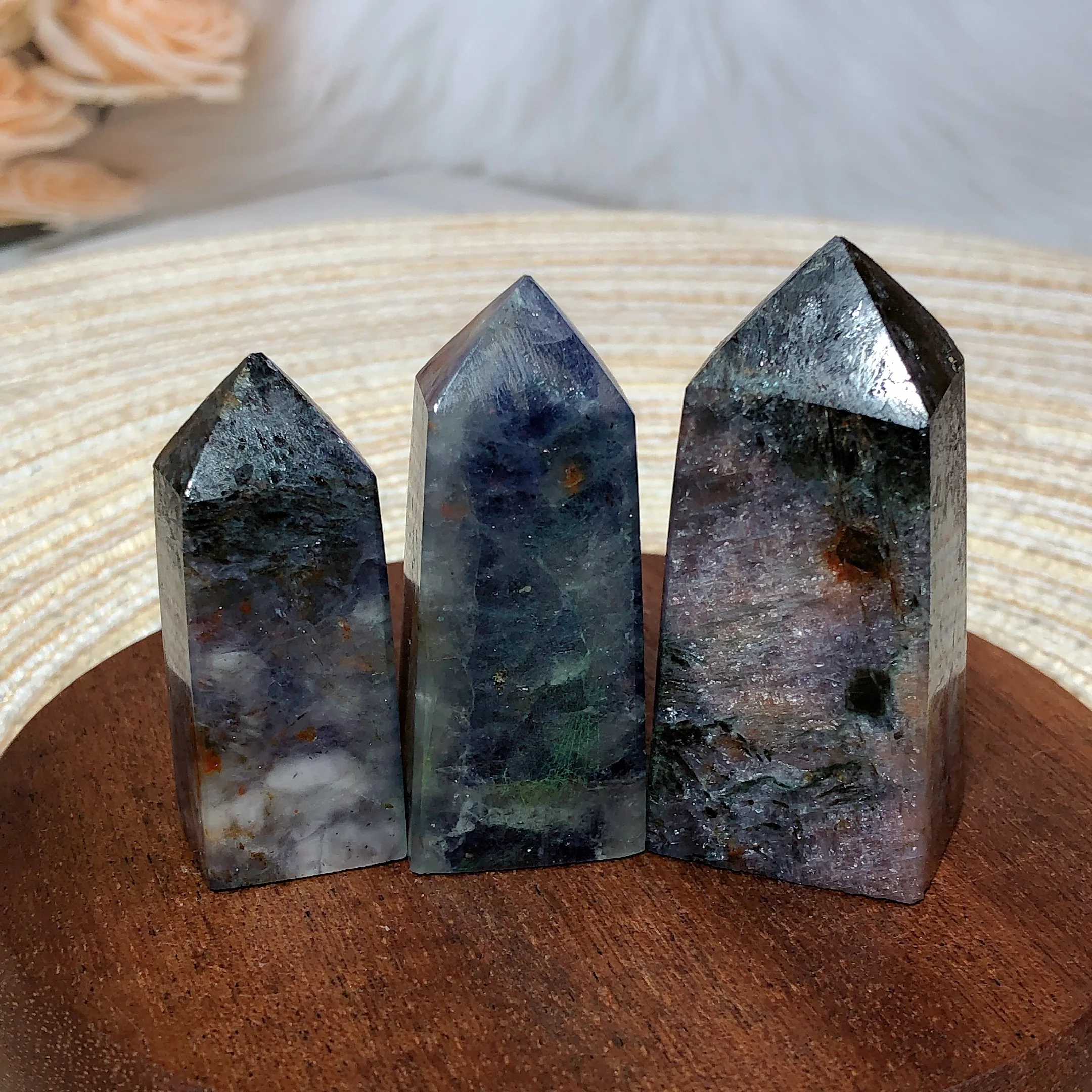 High-Quality-Natural-Crystal-Iolite-Tower-Flash-Healing-Reiki-Ornament ...