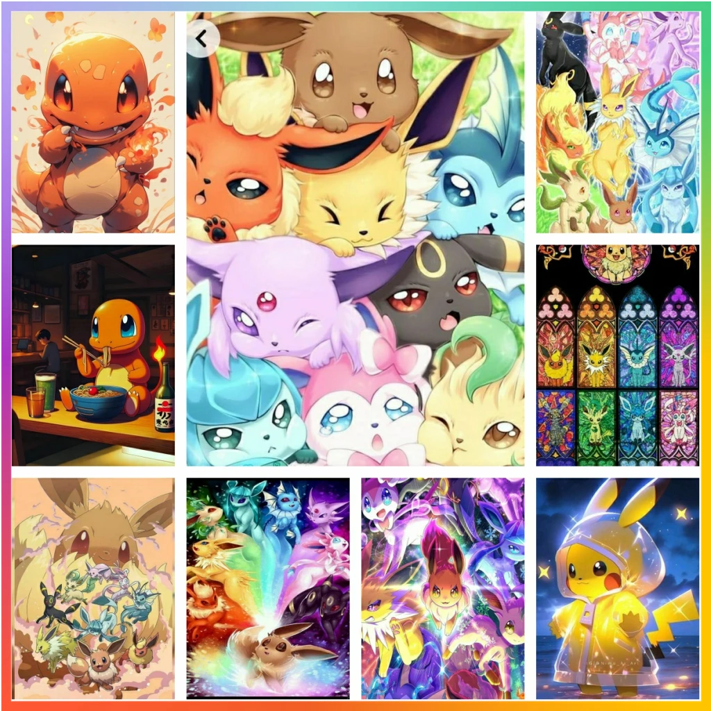 Pokemon Cute Anime Japan Diamond Painting Element Creation Crafts Pixel ...