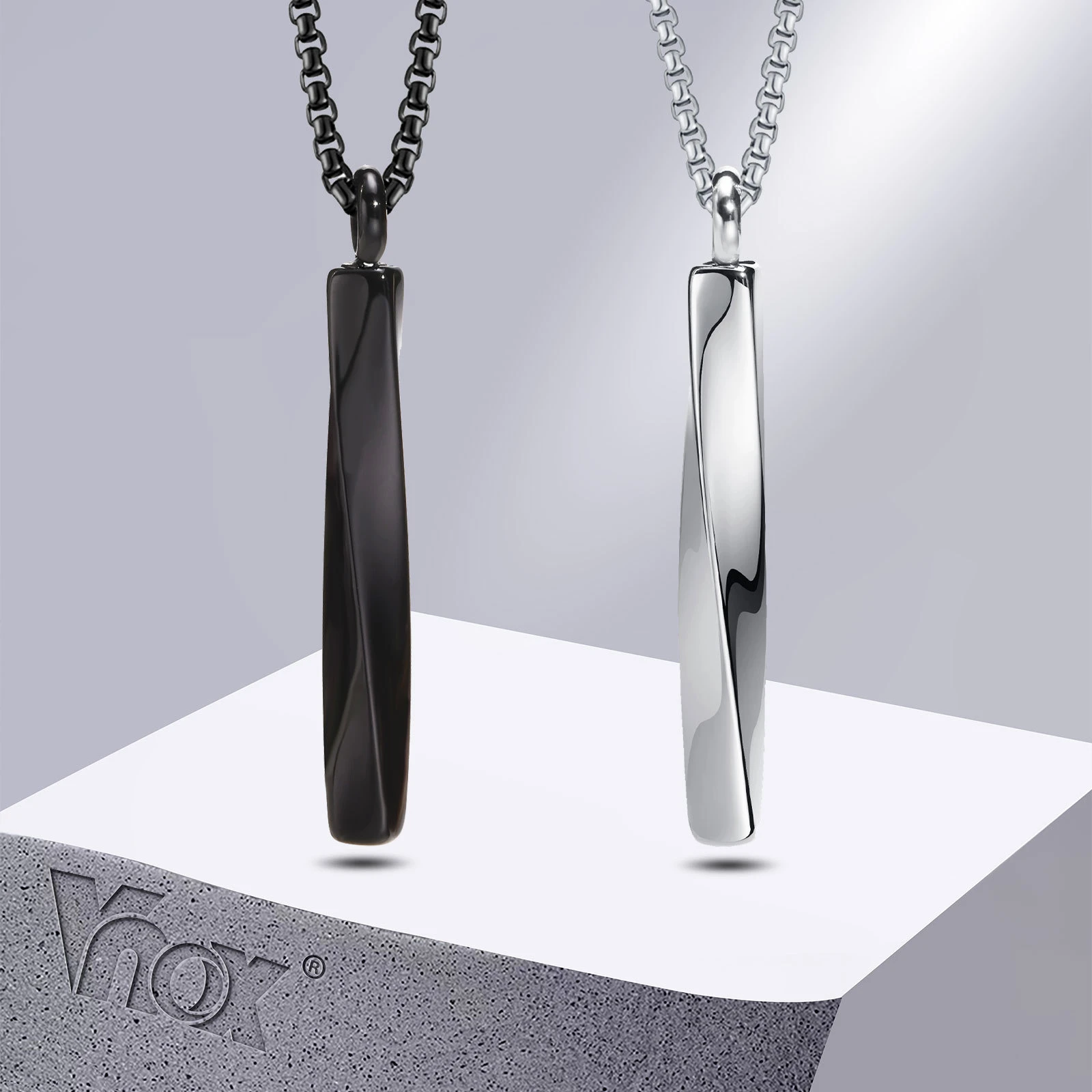Vnox Stainless Steel Mobius Bar Pendant Necklaces For Men,simple Cremation Ashes Urn Jewelry ...