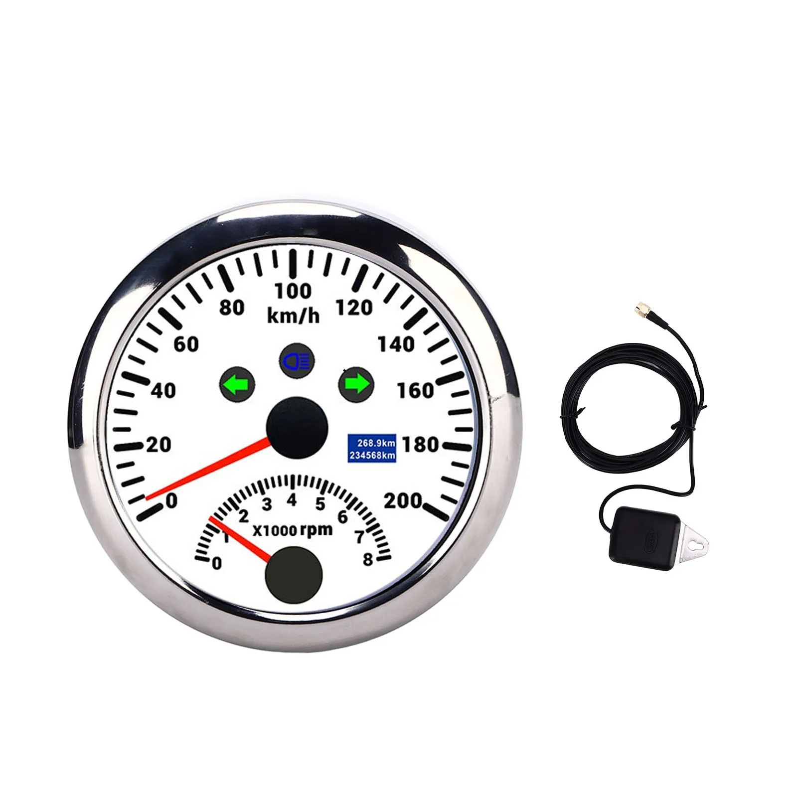 200km-h-GPS-Speedometer-0-8000rpm-Tachometer-Gauge-85mm-LCD-Display ...
