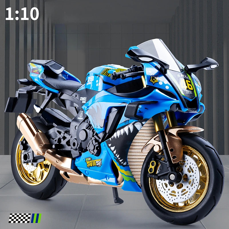 1:10 Yamaha Alloy Racing Motorcycle Model Diecast Street Sports ...