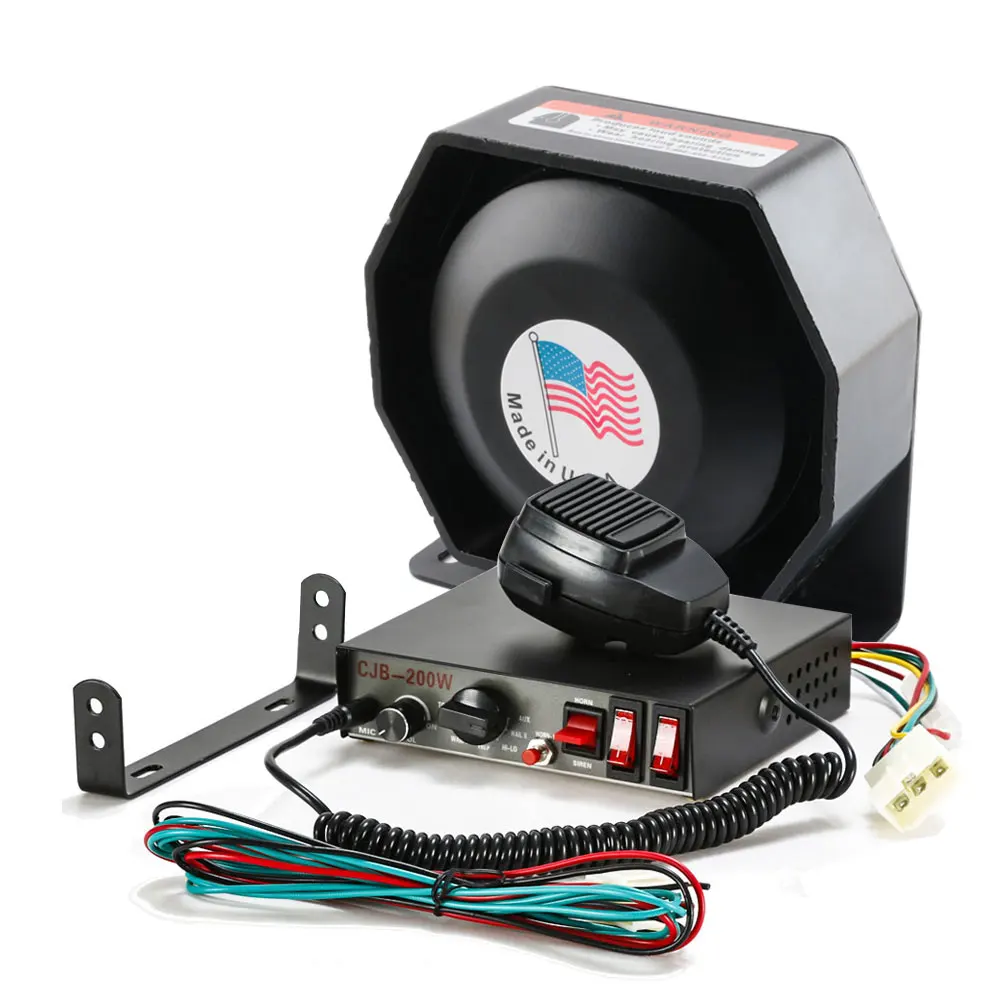 Police-Sirens-200W-12-24V-Car-Warning-Alarm-Handhold-Microphone-Light ...