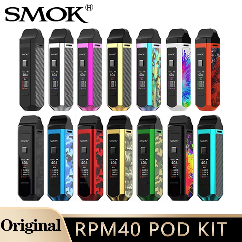 Original-SMOK-RPM40-Pod-Kit-40W-Vape-1500mAh-Battery-4-3ml-Cartridge ...