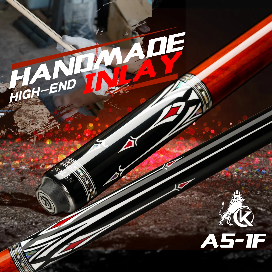 KONLLEN-AS-Carbon-Fiber-Inlay-Pool-Cue-Stick-Leather-Wrap-Wrapless ...