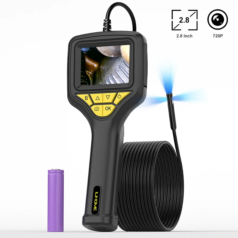 2.8'' IPS Handheld Borescope HD Inspection Camera with 3.9mm Single ...