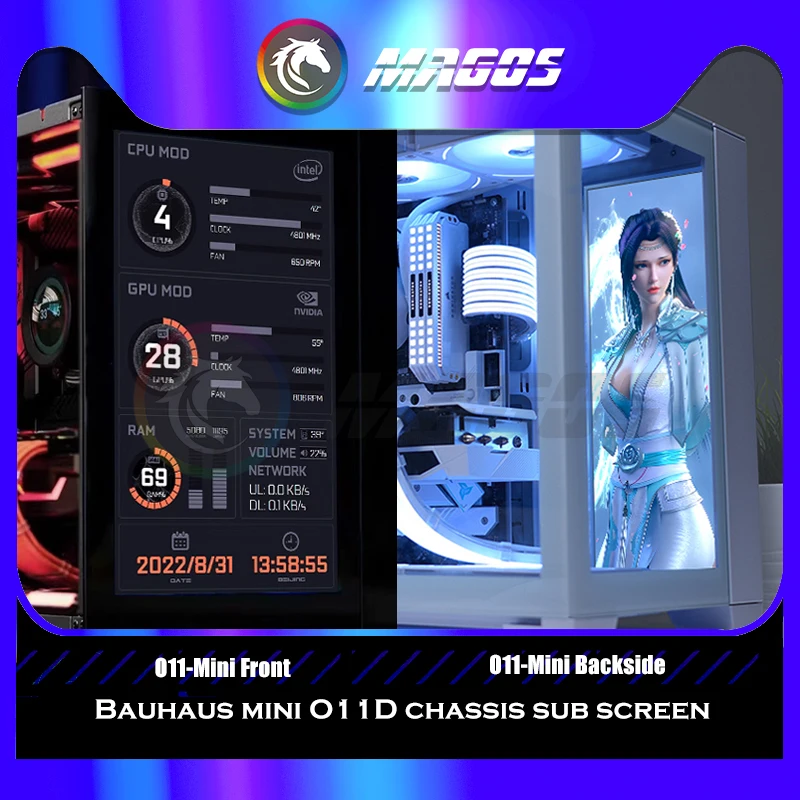 Vertical Expand Screen For Lian Li O11D MINI Case 1920*1080 IPS LCD ...