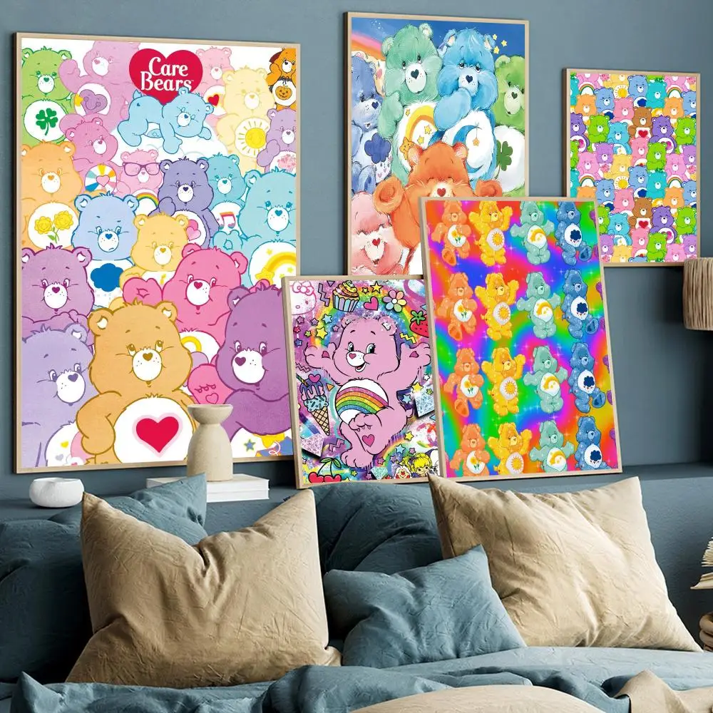 Kawai Anime Cartoon Cute Bear Poster Anime Posters Sticky HD Quality ...