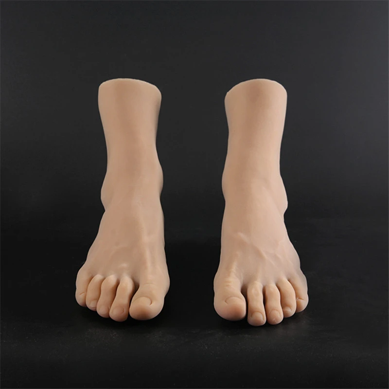 A TPE Real Male Foot Mannequin Foot Fetish Nail Practice DIY Photograph ...