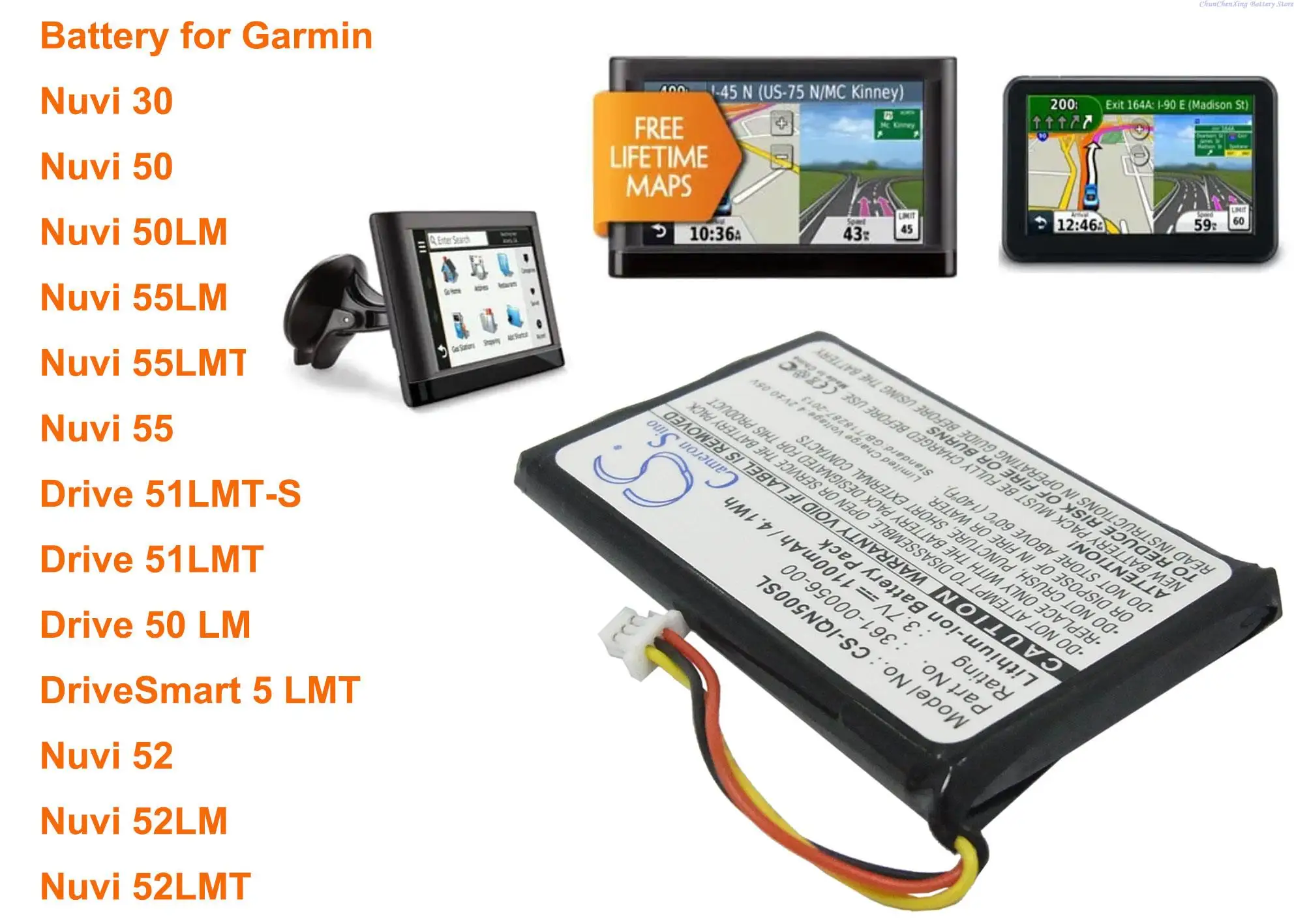 Orangeyu-1100mah-Garmin-Drive-50-lm-51lmt-5-lmt-nuvi-30-nuvi-50-50lm ...