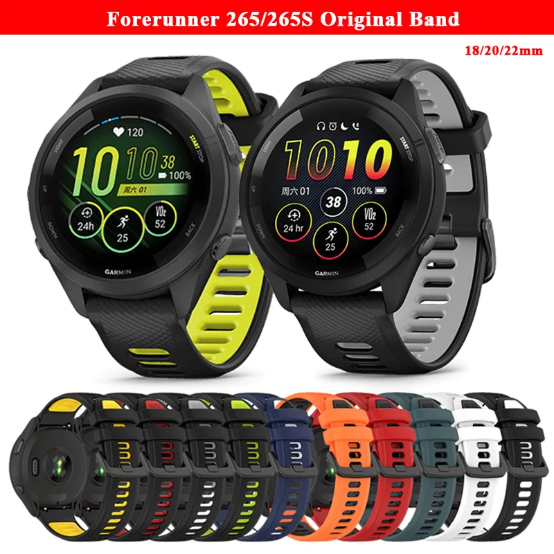 Original-Silicone-Strap-for-Garmin-Forerunner-265-265s-245-Official ...