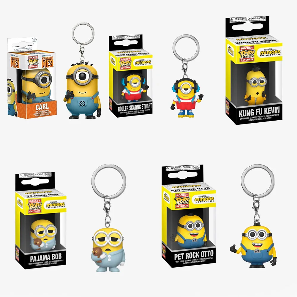 Funko-Pop-Pocket-Keychain-Minions-Carl-Kevin-Bob-Roller-Skating-Stuart ...
