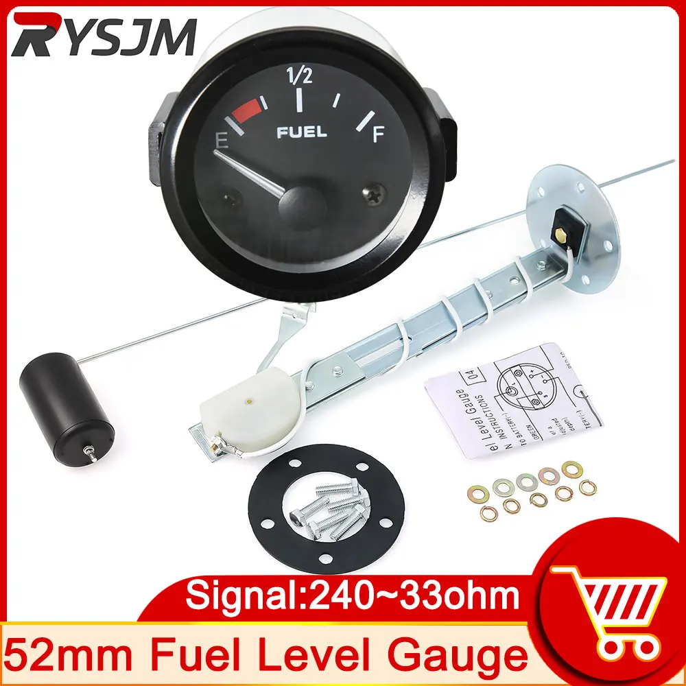 12V-52mm-Car-Motorcycle-Fuel-Level-Meter-Gauge-240-33ohm-Car-Fuel-Gauge ...