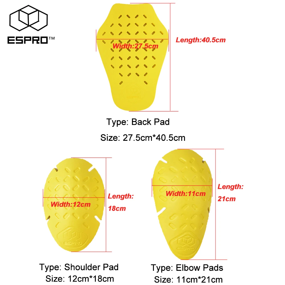 Yellow EVA Motorcycle Back Protector Universal Motorbike Elbow Pads ...