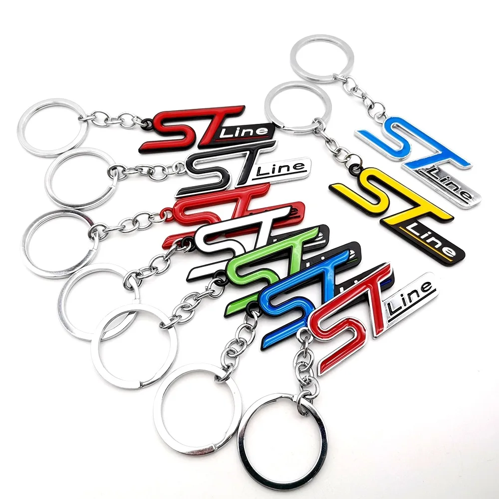 20X-Metal-ST-LINE-Stline-Emblem-Logo-Badge-Car-Keychain-Key-Ring ...