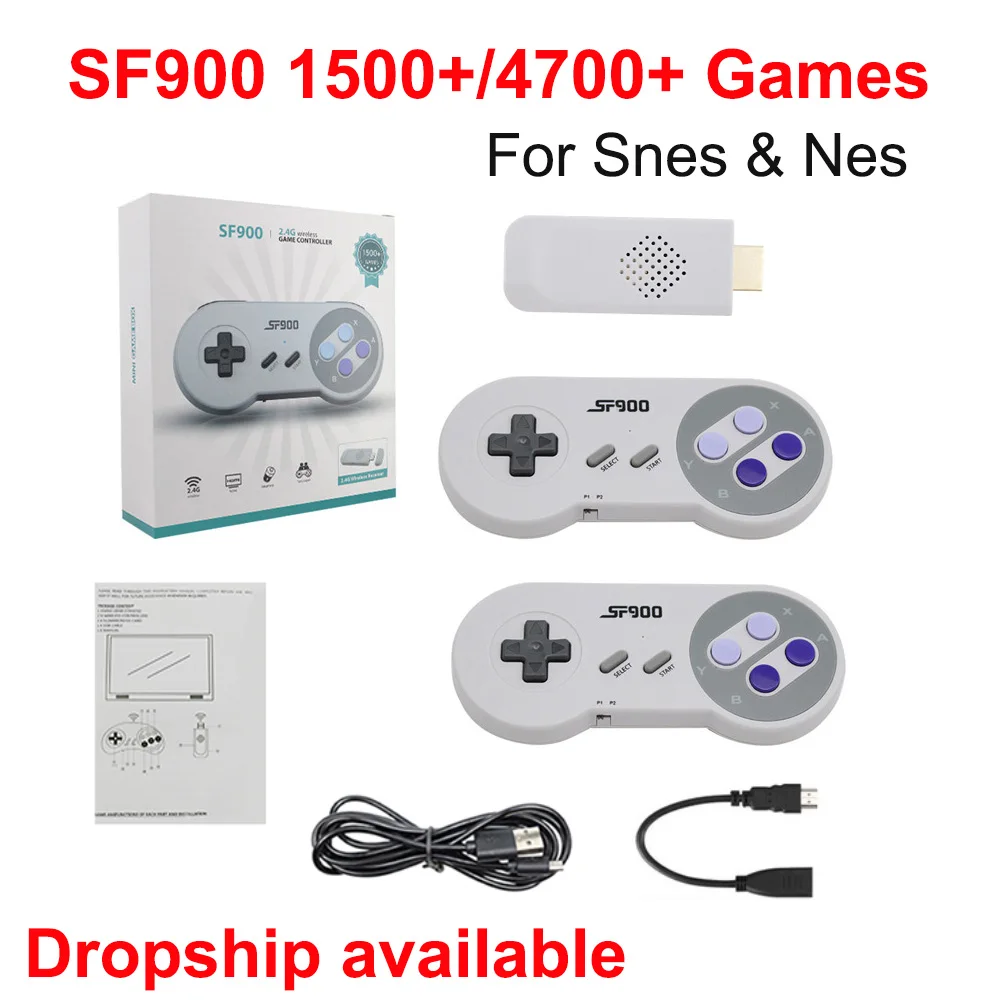 SF900 TV Video Game Console 1500+/2900/4700+ Games HDMI Compatible 16 ...